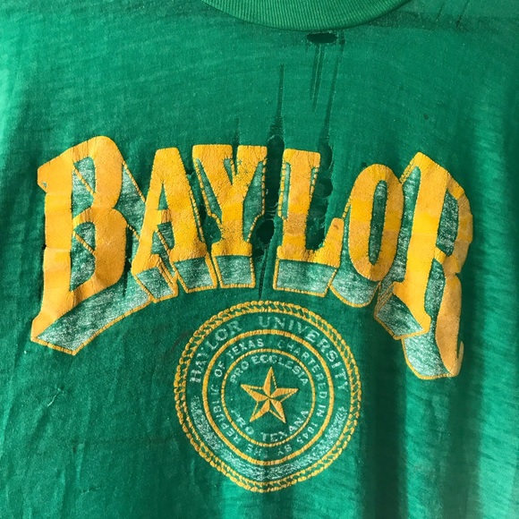 Vintage | Tops | Vintage Paper Thin Distressed Baylor Tee | Poshmark